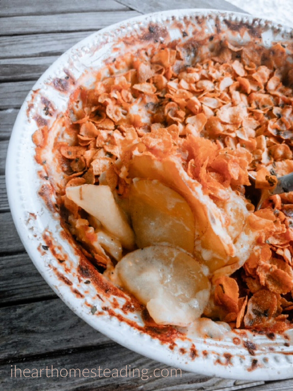 Easy Cheesy Corn Flake Potato Casserole - First Home Love Life