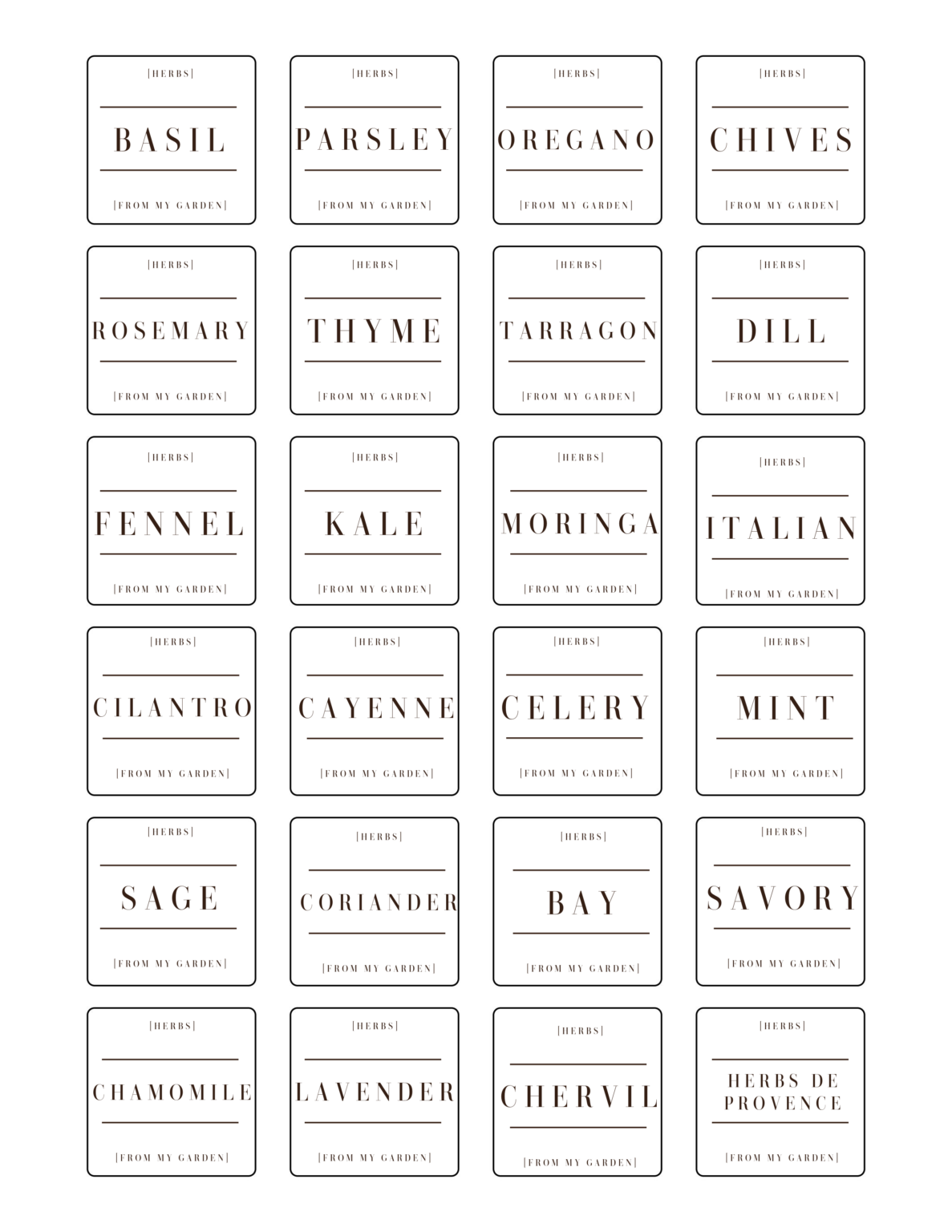 Modern Farmhouse Dried Herb Labels | Free Printable - First Home Love Life