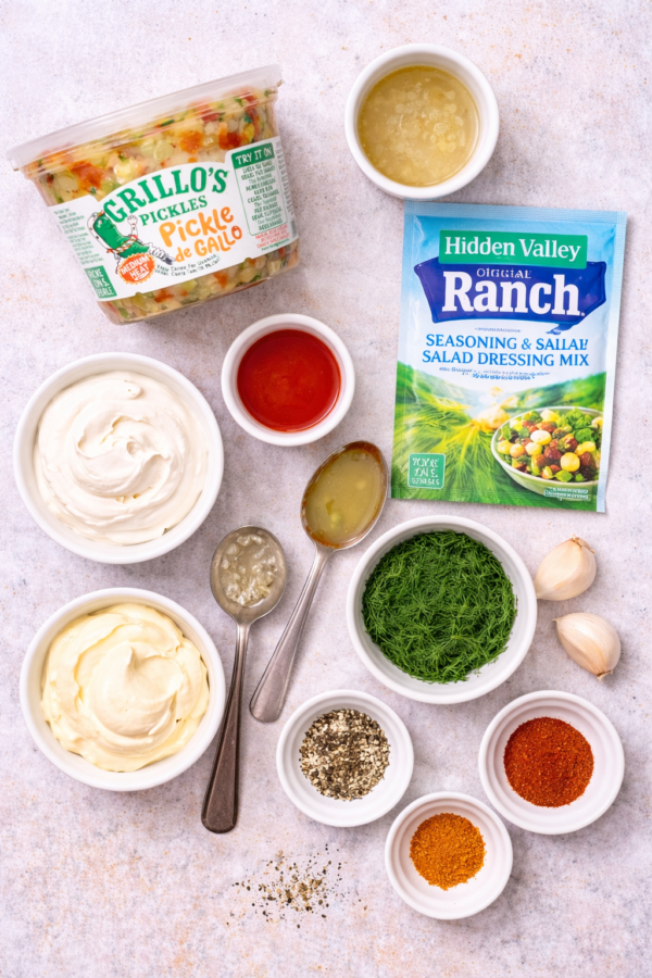 Easy Creamy Grillo's Pickle De Gallo Ranch Dip - First Home Love Life